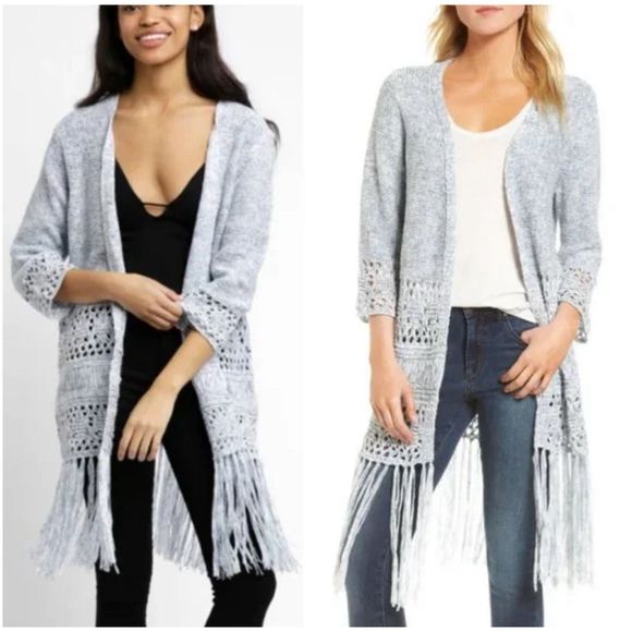 Blank NYC | Sweaters | Nwot Blanknyc Open Front Boho Fringe Hem ...